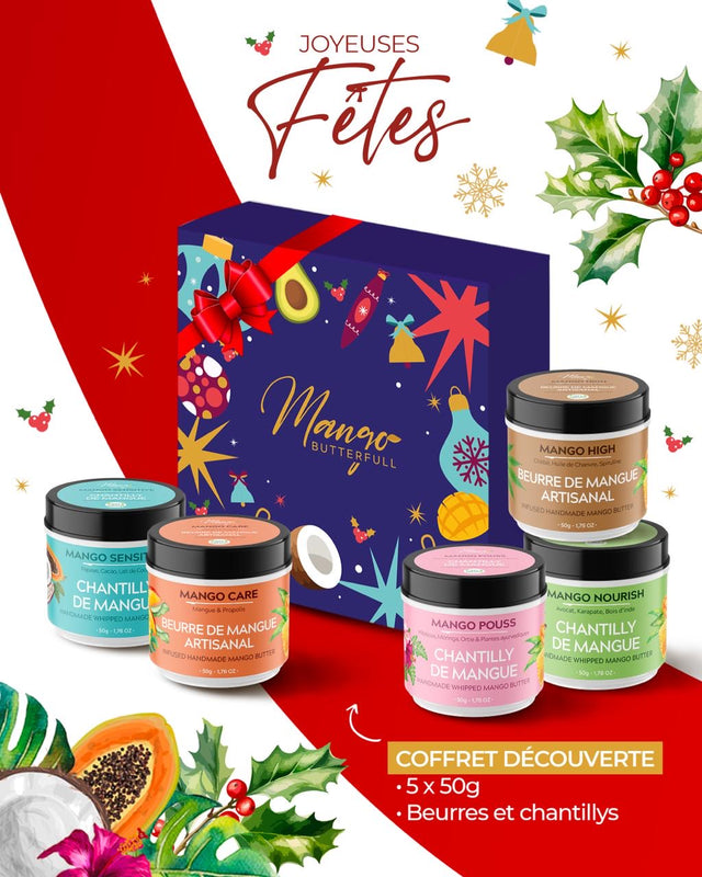 COFFRET DE NOEL - BOX DÉCOUVERTE 5 POTS 50G – Mango Butterfull Cosmétics